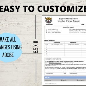 Schedule Change Request Form | Printable Template | Personalize ...