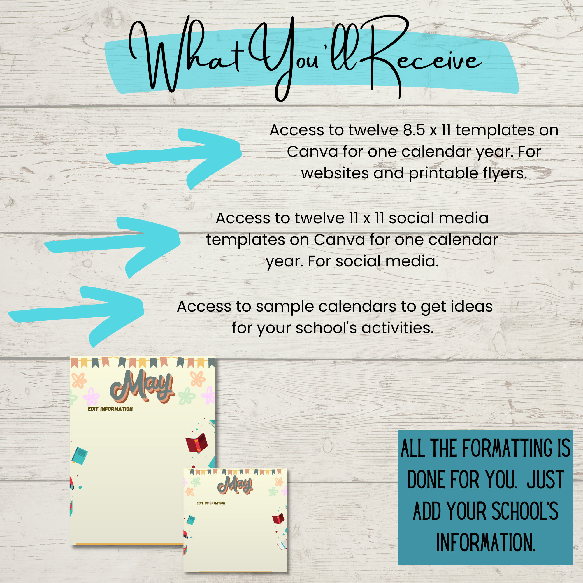 Editable Monthly Event Calendar Flyer Template, School Month Calendar ...
