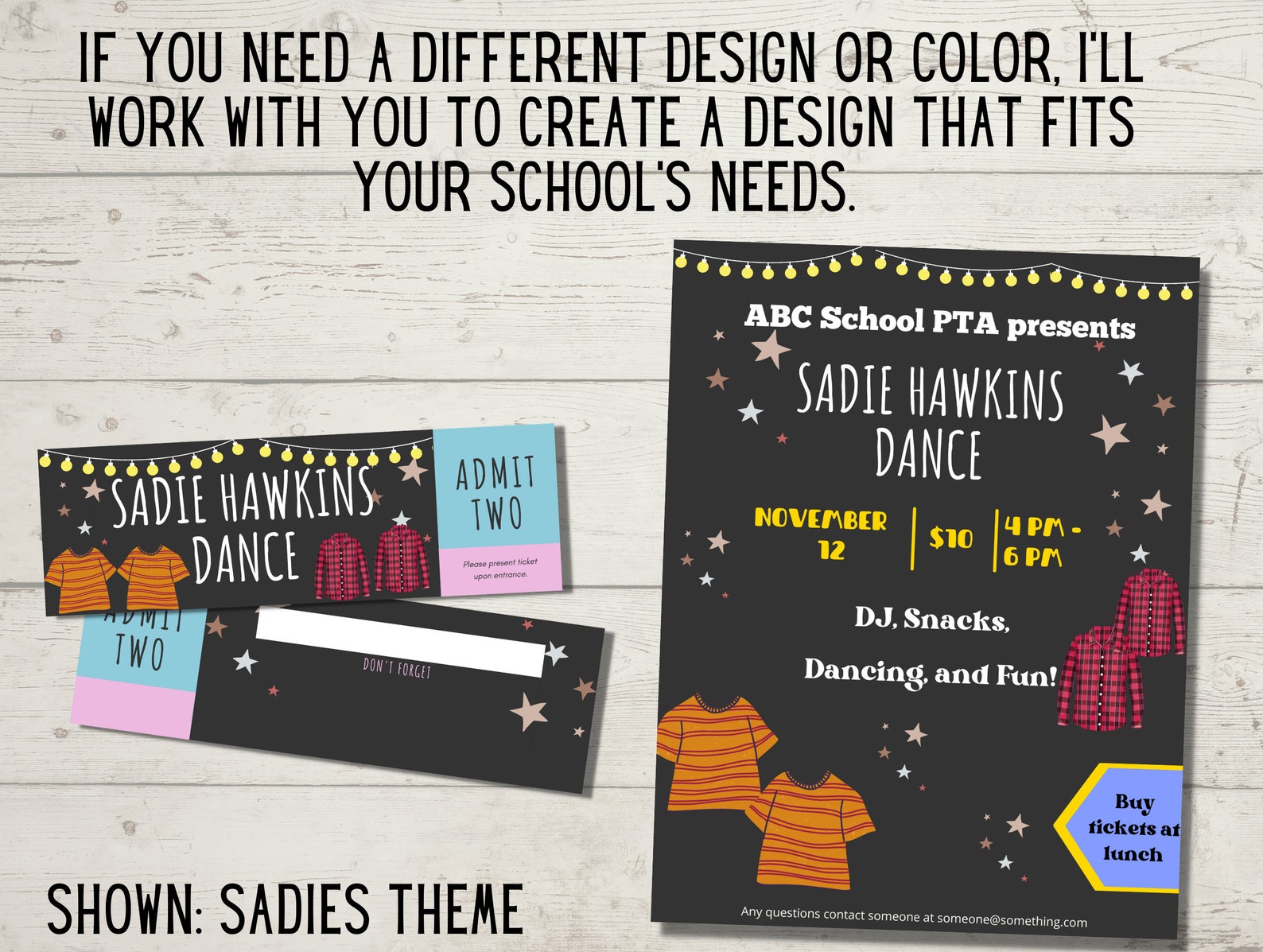 School Dance Flyer and Tickets Printable for the Whole School Year ASB ...