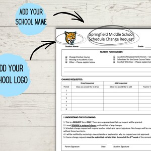 Schedule Change Request Form | Printable Template | Personalize ...