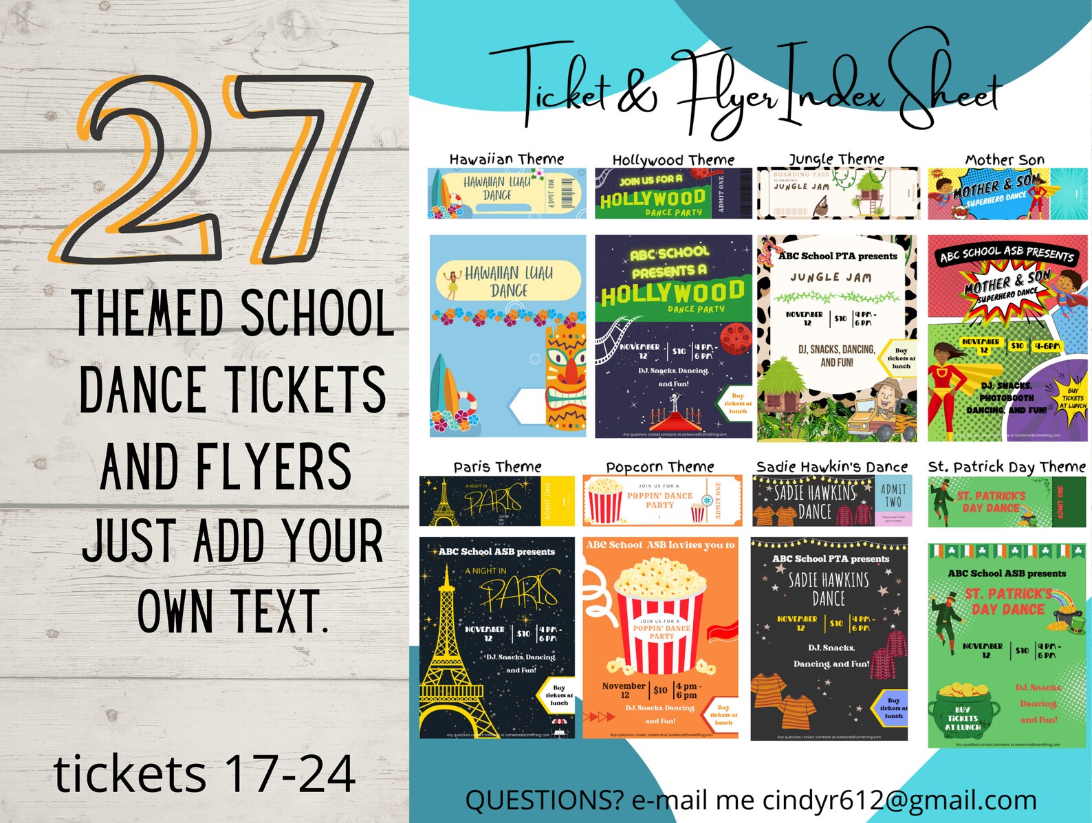 School Dance Flyer and Tickets Printable for the Whole School Year ASB ...