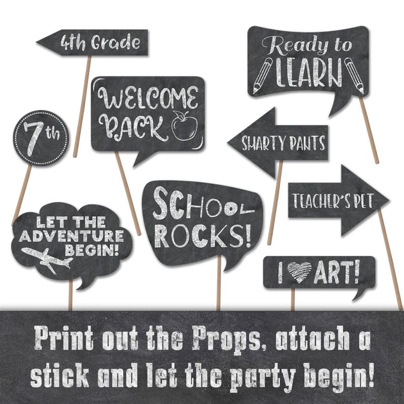 Back To School Photo Booth Props and Decorations First Day | Etsy