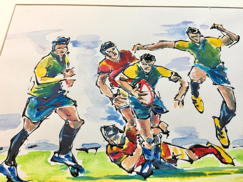 Rugby Original Painting Rugby Original Artwork Rugby Union | Etsy