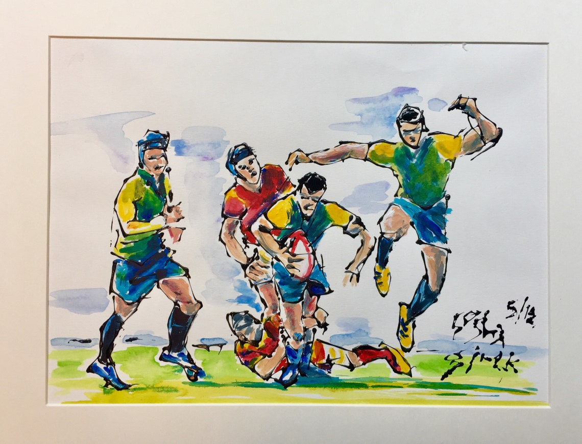 Rugby Original Painting Rugby Original Artwork Rugby Union - Etsy UK