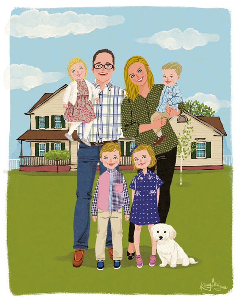 Custom Family Portrait Personalized Family Art Family - Etsy