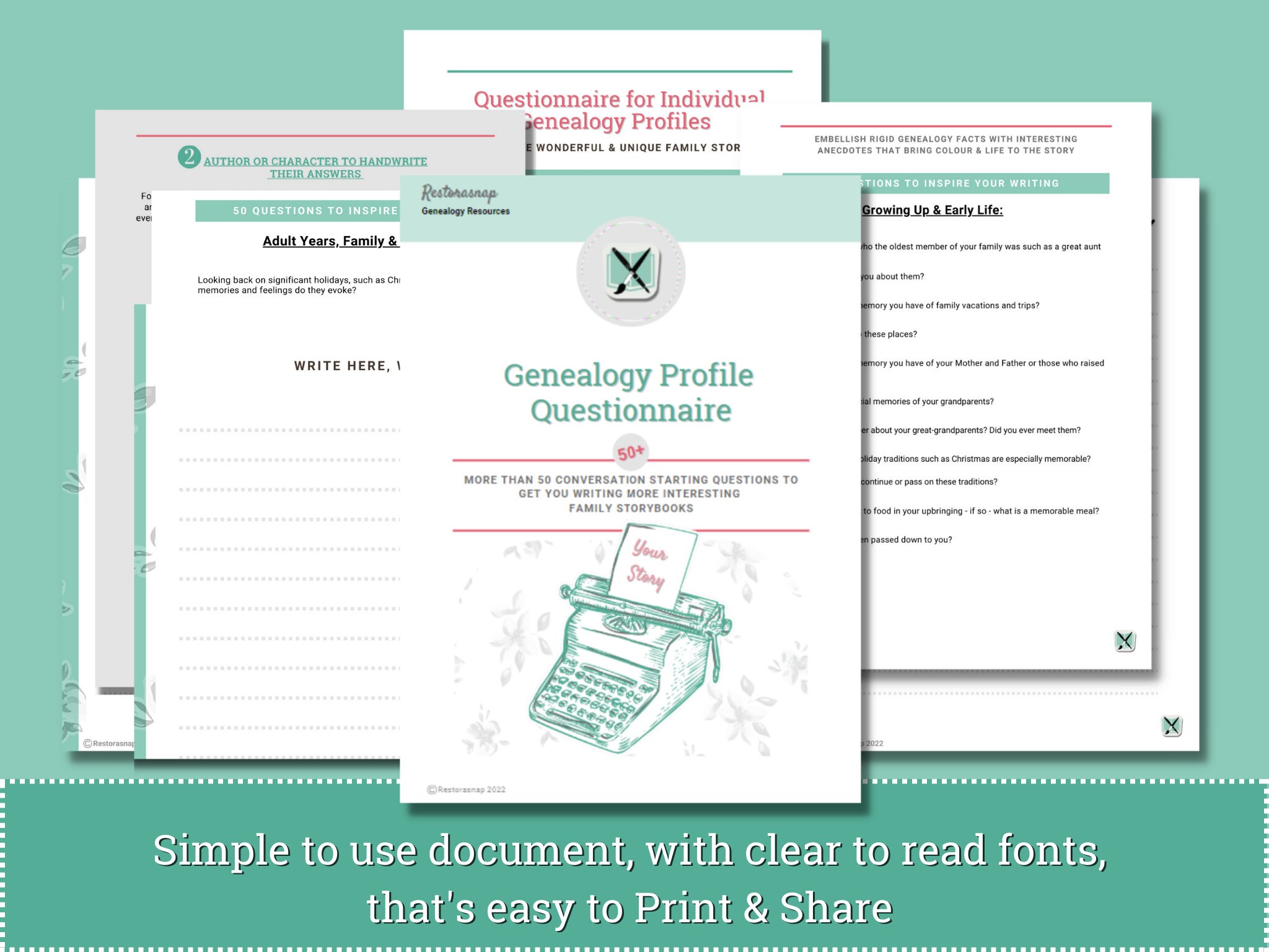 Family Tree Questionnaire 50+questions| Family Research Sheet| Ancestry ...
