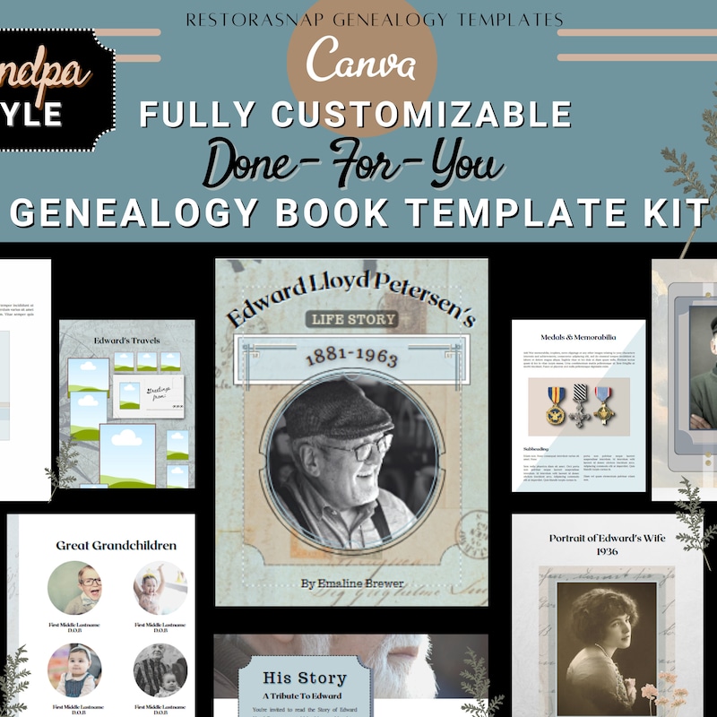 Family Tree Book Template - Etsy