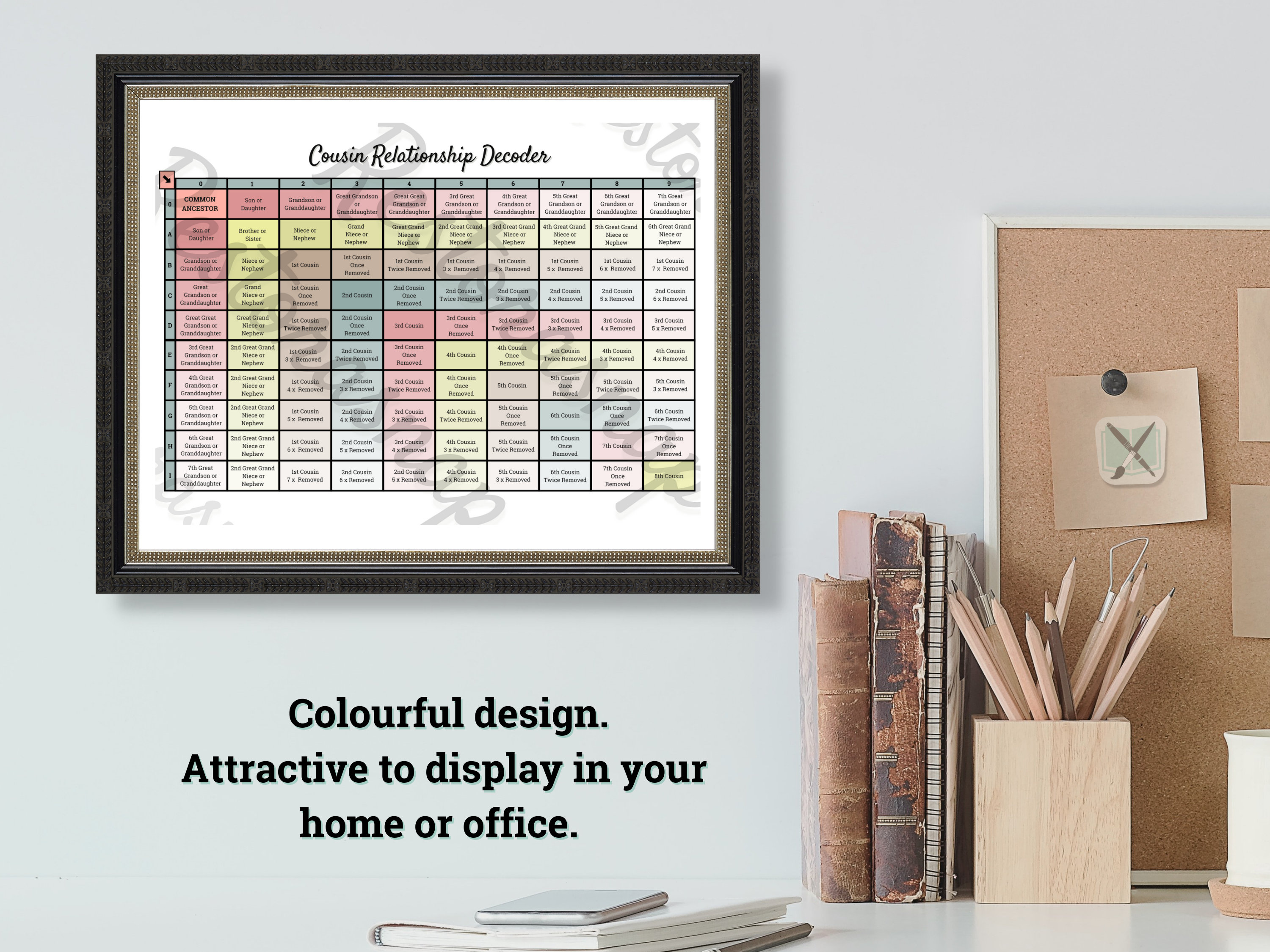 Family History Cousin Chart. Printable PDF Instant Download. - Etsy ...