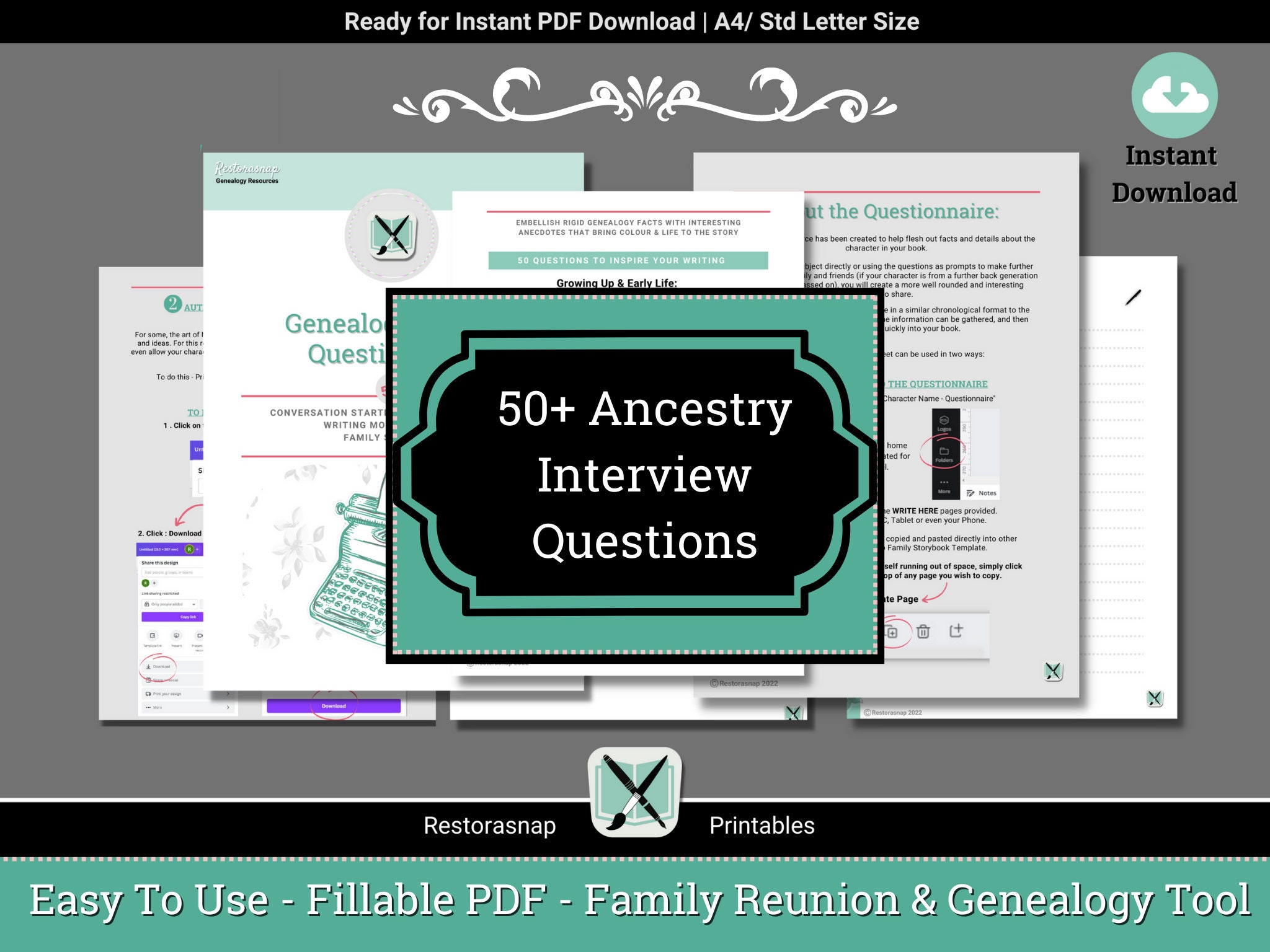 Family Tree Questionnaire 50+questions| Family Research Sheet| Ancestry ...