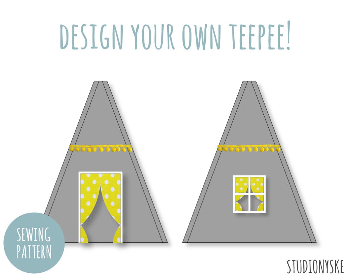 Teepee Tent Sewing PATTERN Design Your Own Wigwam Play Tent - Etsy