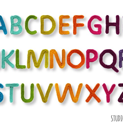 Applique Letters Pattern Crochet Uppercase PDF Instant - Etsy