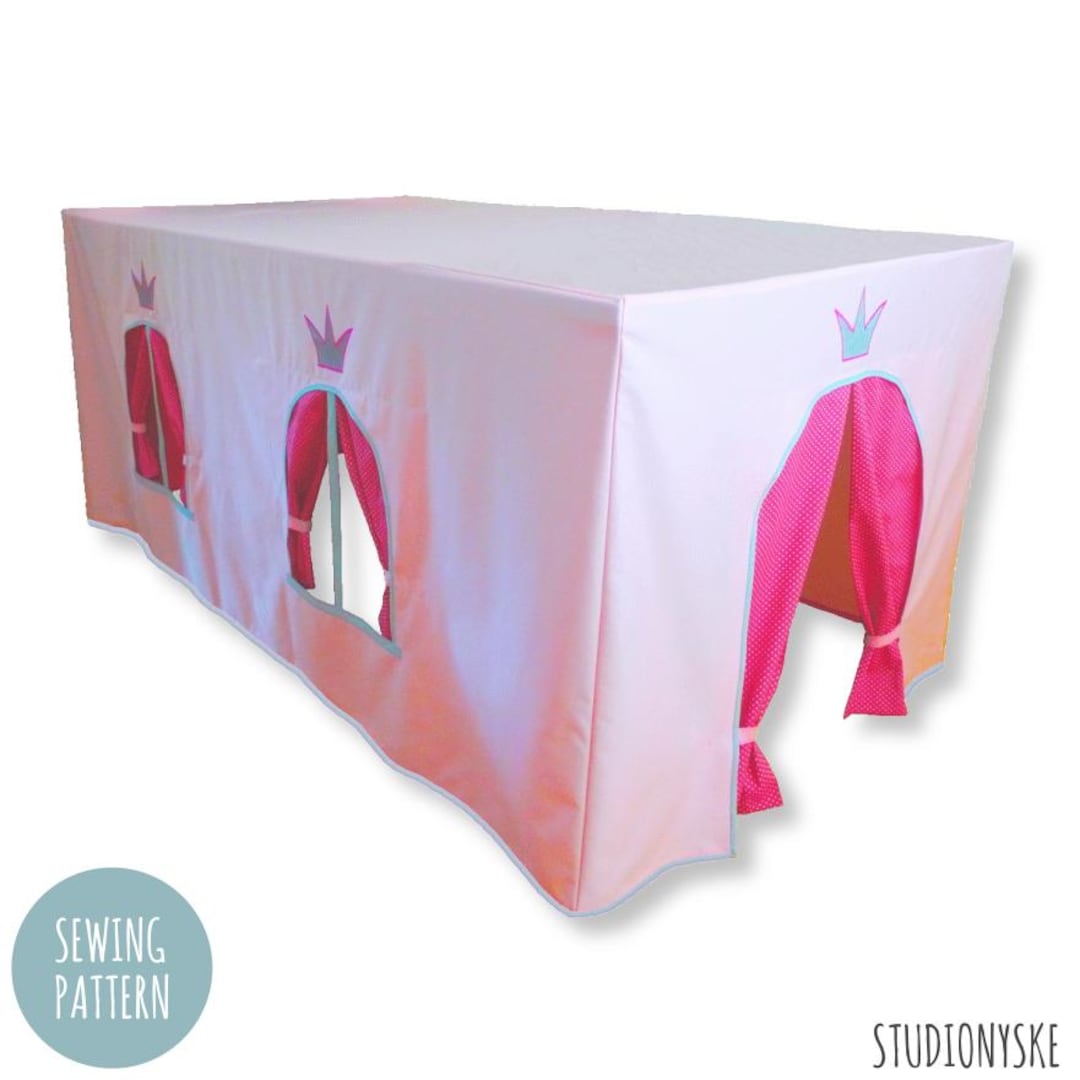 Play Tent Princess Sewing PATTERN, Pink Table Playhouse Castle ...