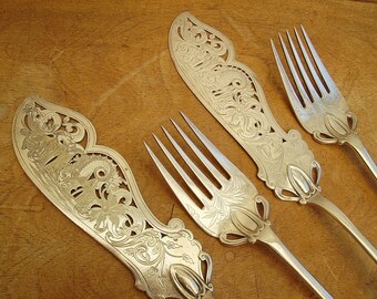 Antique Plated Fish Servers - Etsy