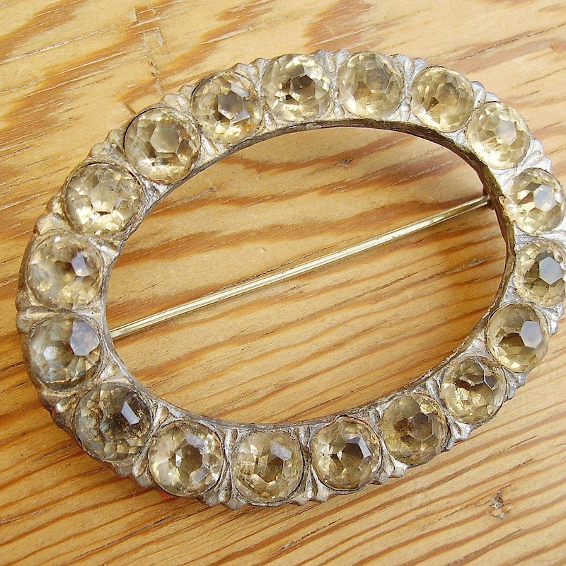 Antique Paste Buckle Pin - Etsy