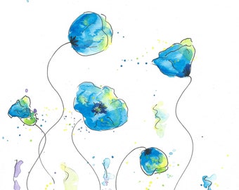 Poppy wall art | Etsy