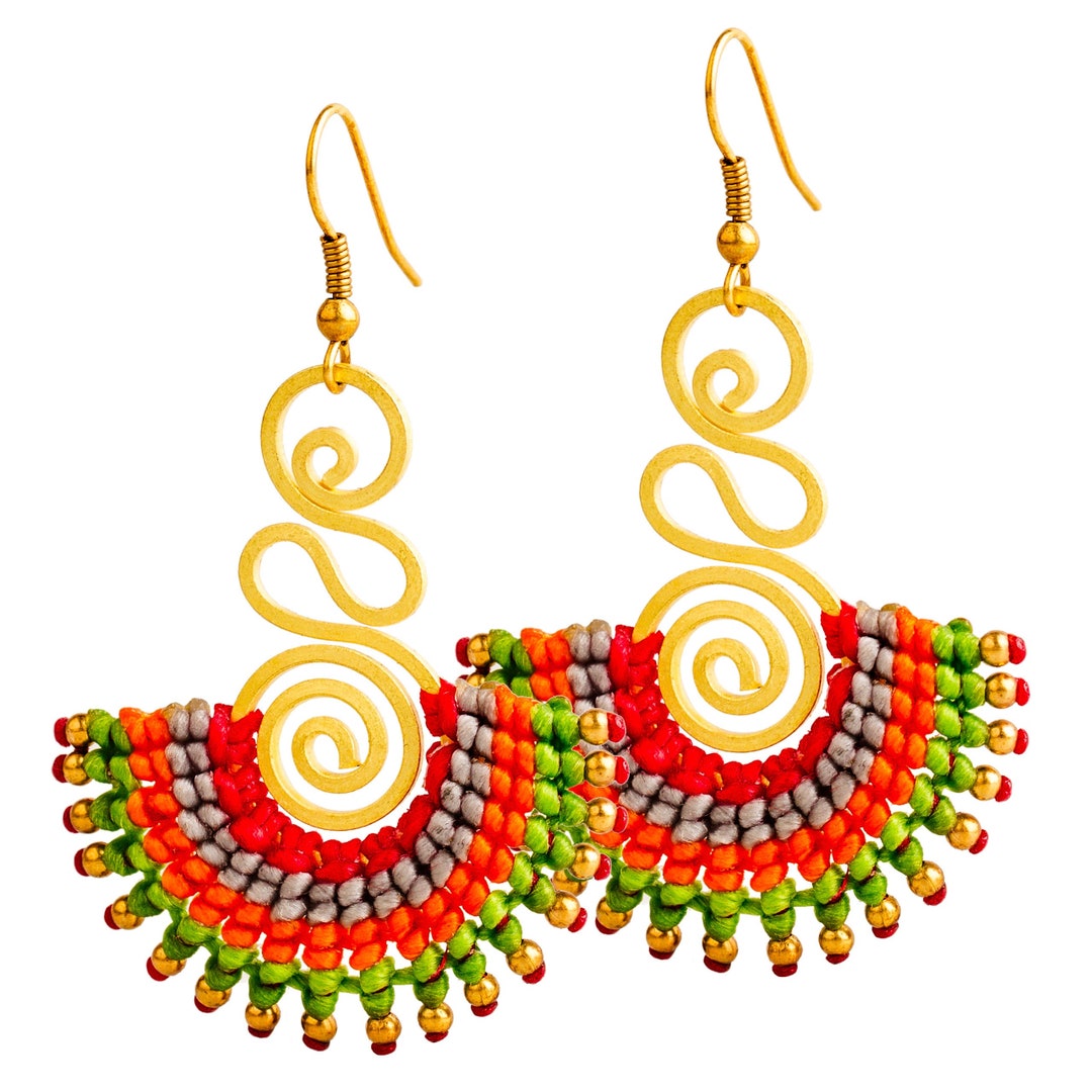 Boho Earrings Gold Dangling Earrings for Women - Handmade With Copper ...