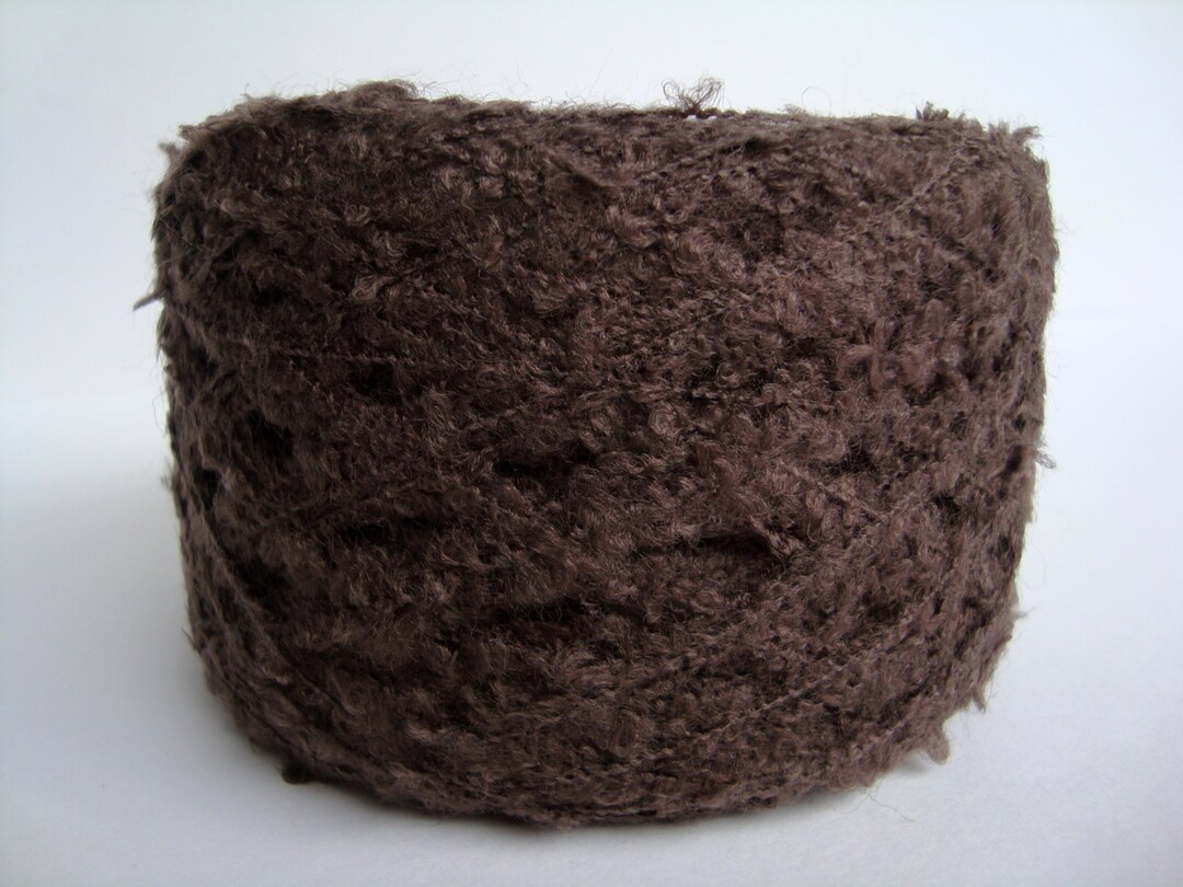 Yarn Boucle or Knop Yarn, 100g Balls OAK Dark Chocolate Brown, Soft and ...