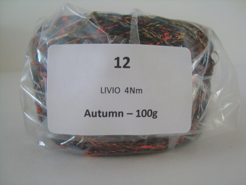 Slub Knop Yarn 100g Balls Autumn Blue Orange Gold Brown - Etsy