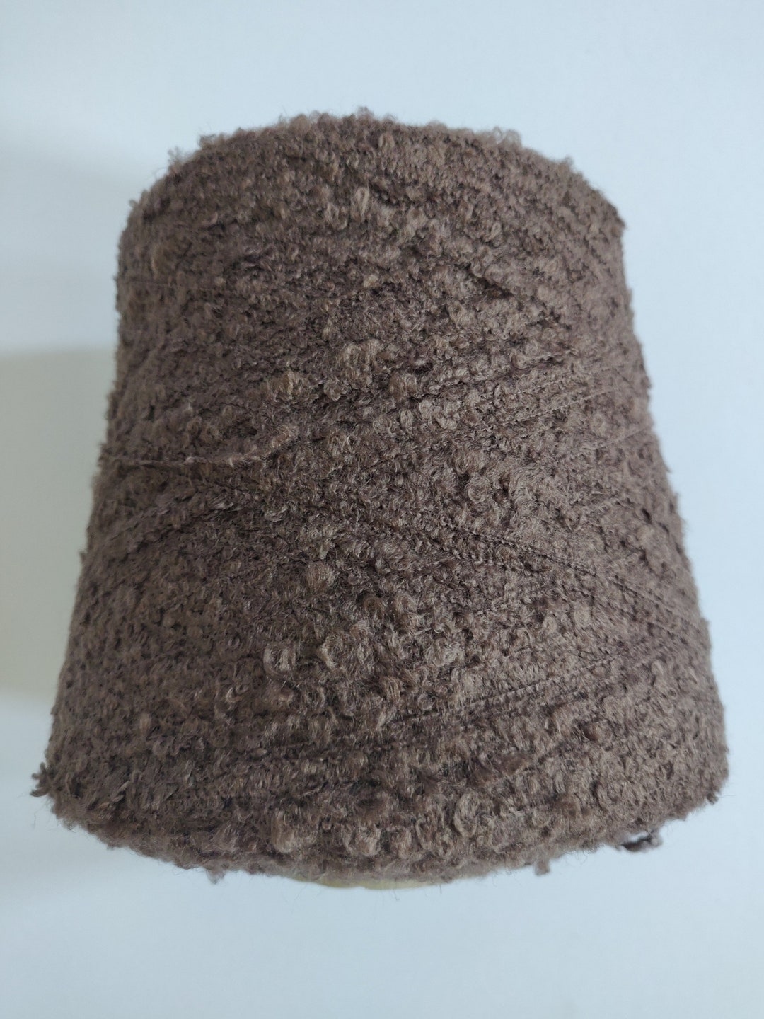 Yarn Boucle or Knop wool, Cone 790g Oak Dark Brown soft and textured ...