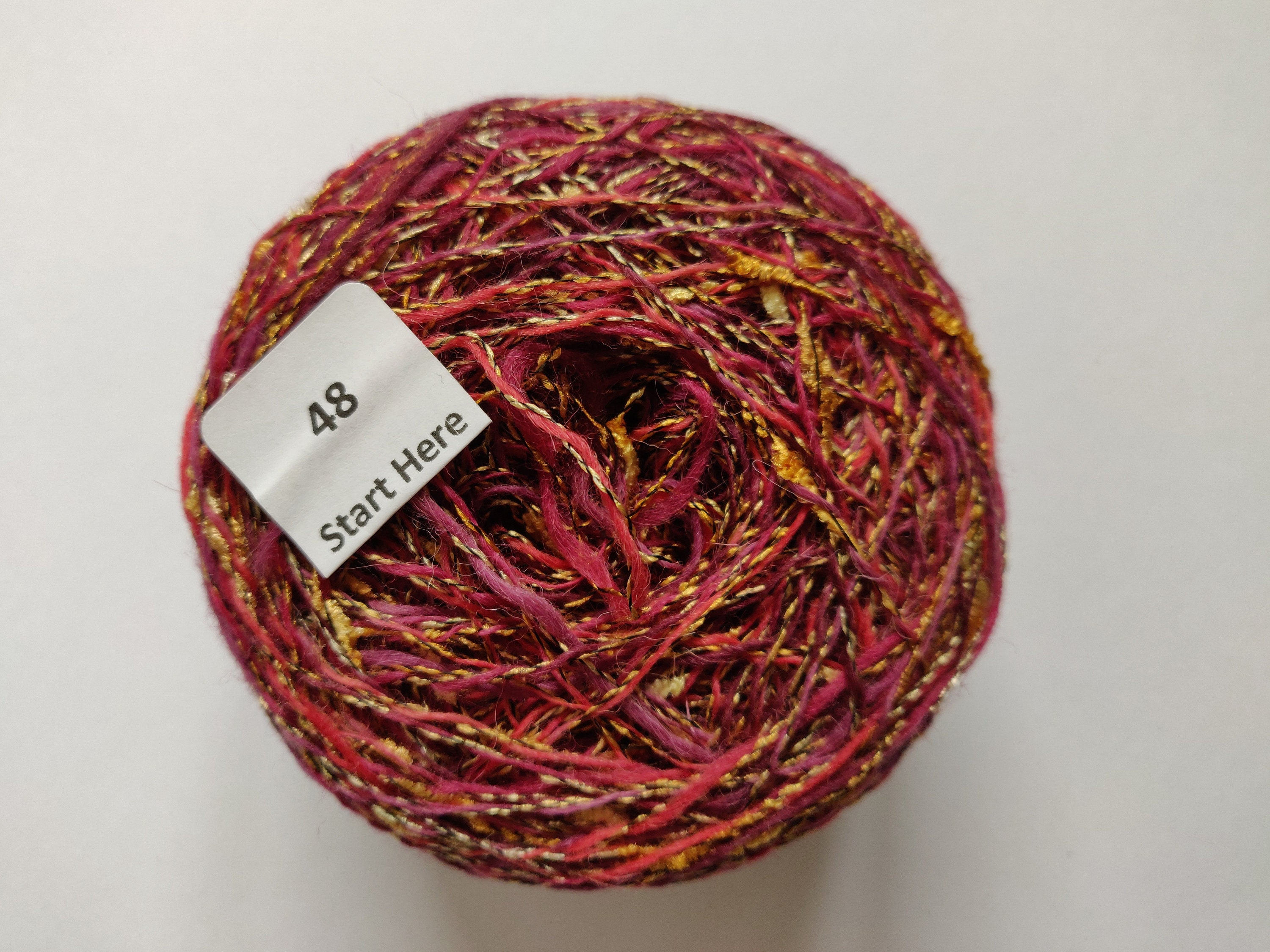 Slub Knop Yarn, 100g Balls Coral, Red, Orange, Gold, Pink Colour Mix ...