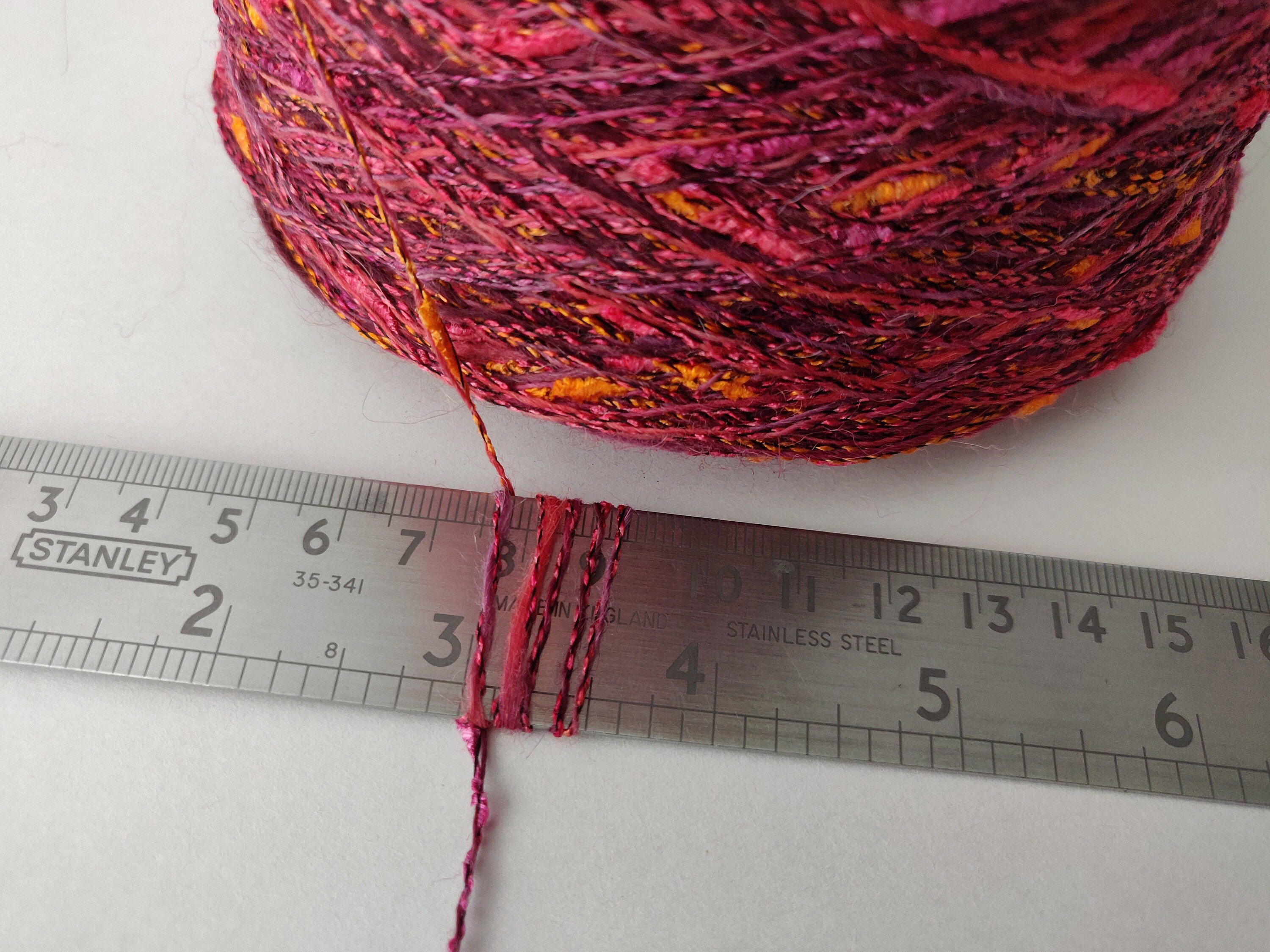 Slub Knop Yarn, 810g Full Cone Sunset Pink, Orange, Gold, Colour Mix ...
