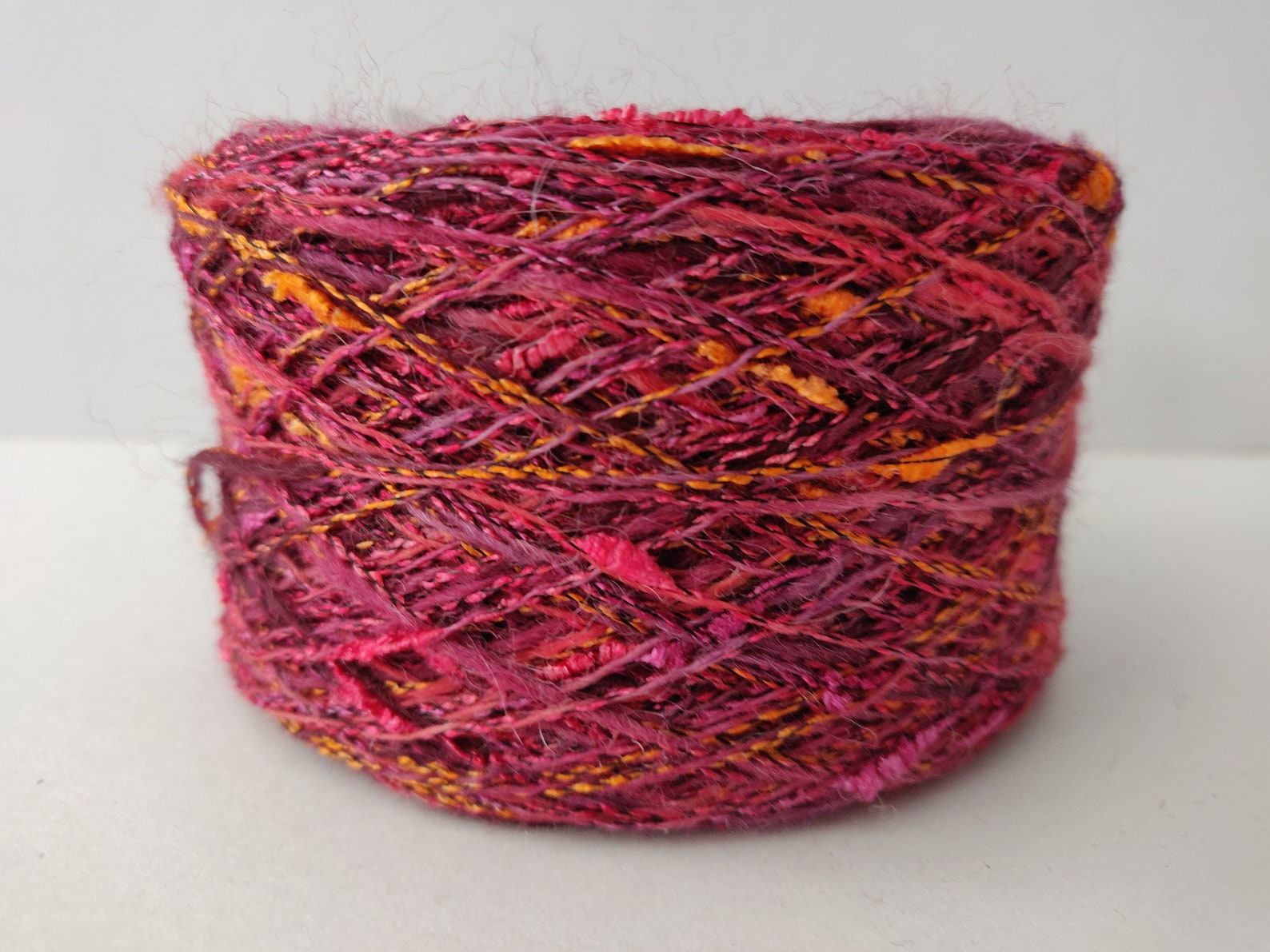 Slub Knop Yarn, 100g bolas Sunset, Rosa, Naranja, oro, mezcla de ...