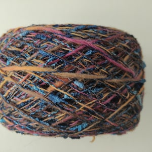 Slub Knop Yarn, 100g Balls Dawn, Blue, Gold, Burgundy Colour Mix, Soft ...
