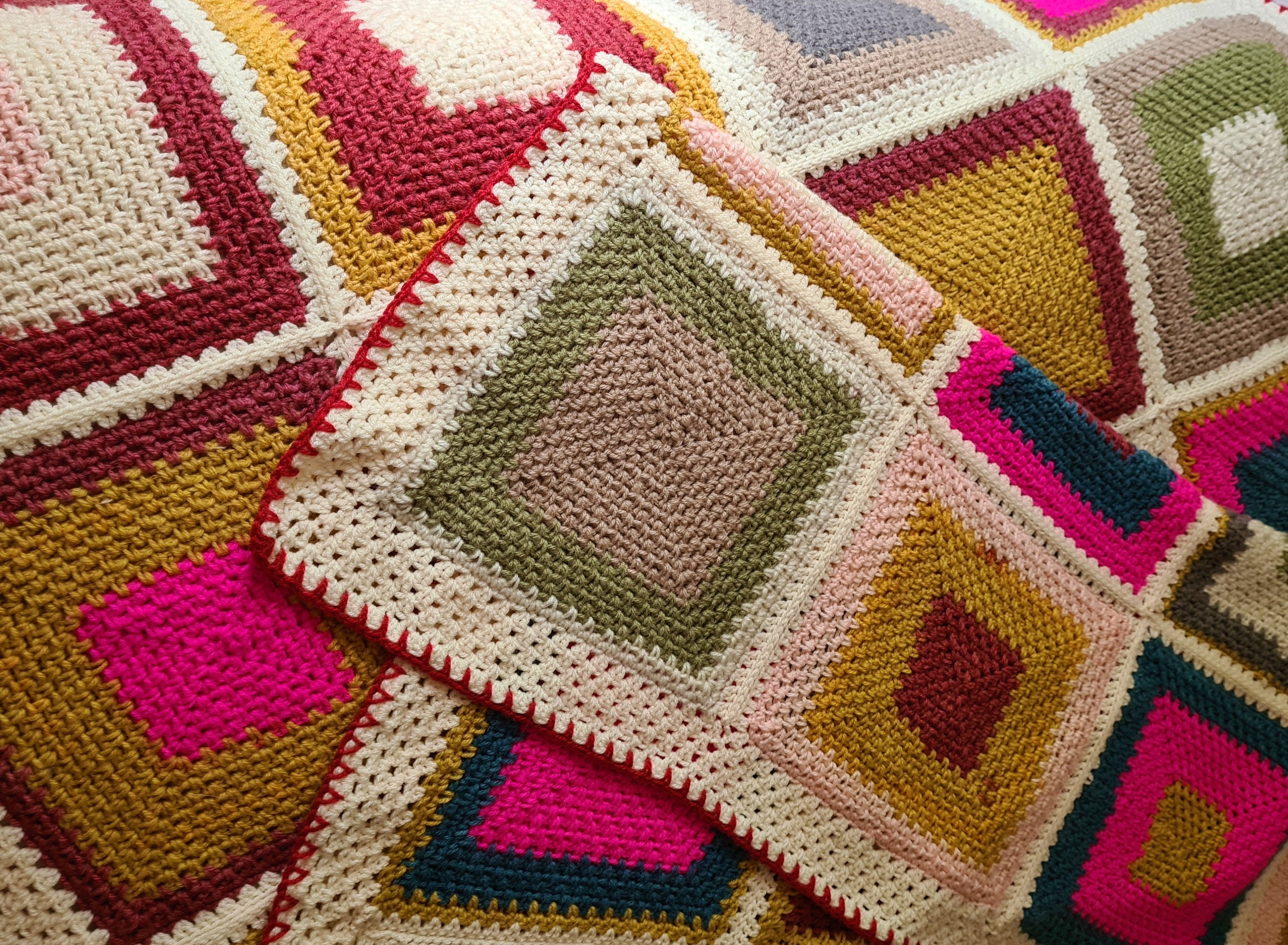English Dutch Crochet Pattern Log Cabin Blanket / Throw Hyggeligt - Etsy