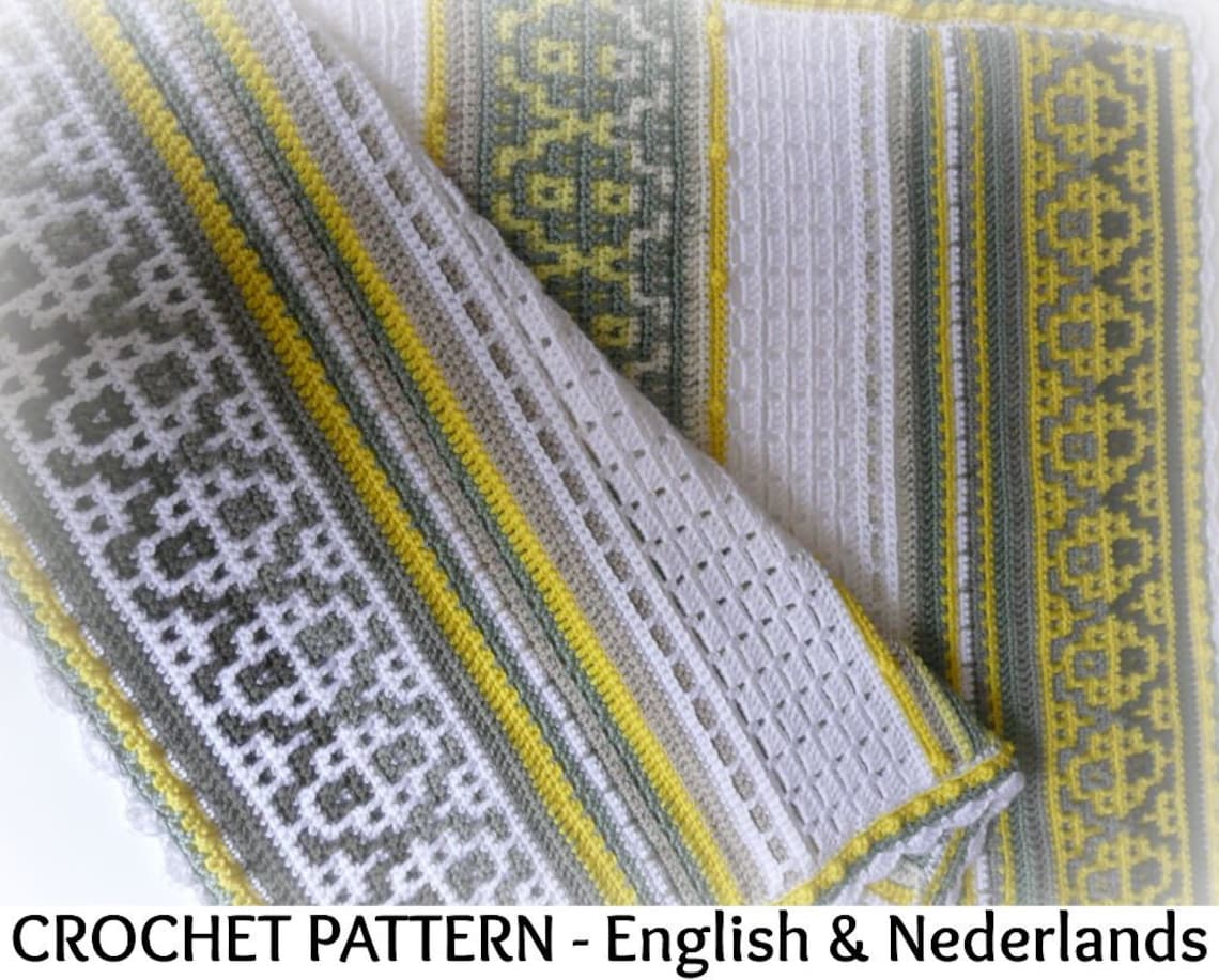 English Dutch Crochet Pattern Mosaic Blanket / Throw | Etsy