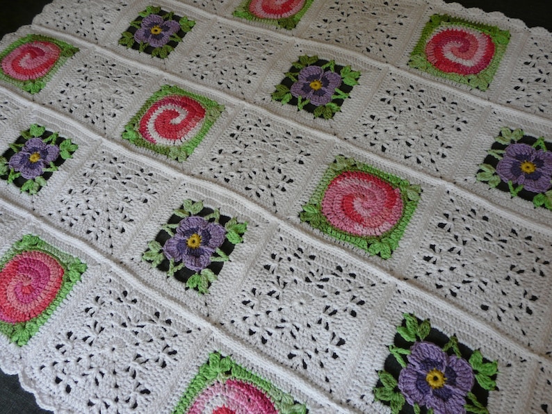 English + Dutch Crochet Pattern Baby Blanket "roses Are Red - Violets ...