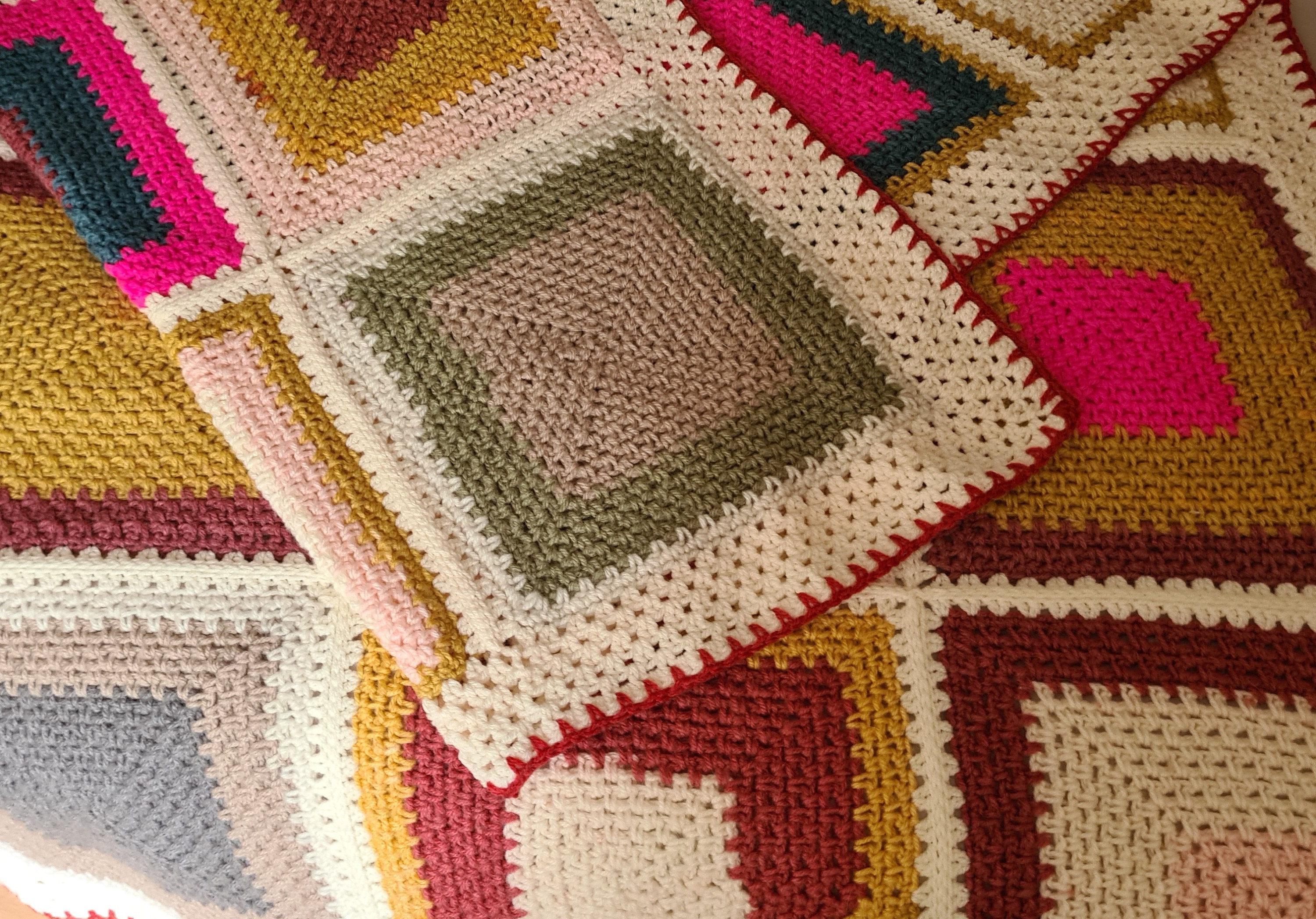 English Dutch Crochet Pattern Log Cabin Blanket / Throw Hyggeligt - Etsy