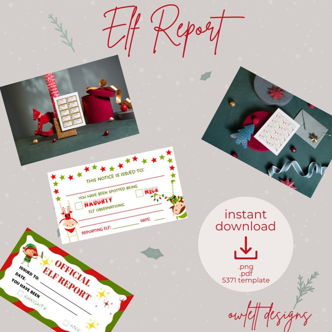 Elf on the Shelf Report From Santa Notice Naughty List Nice Kid ...