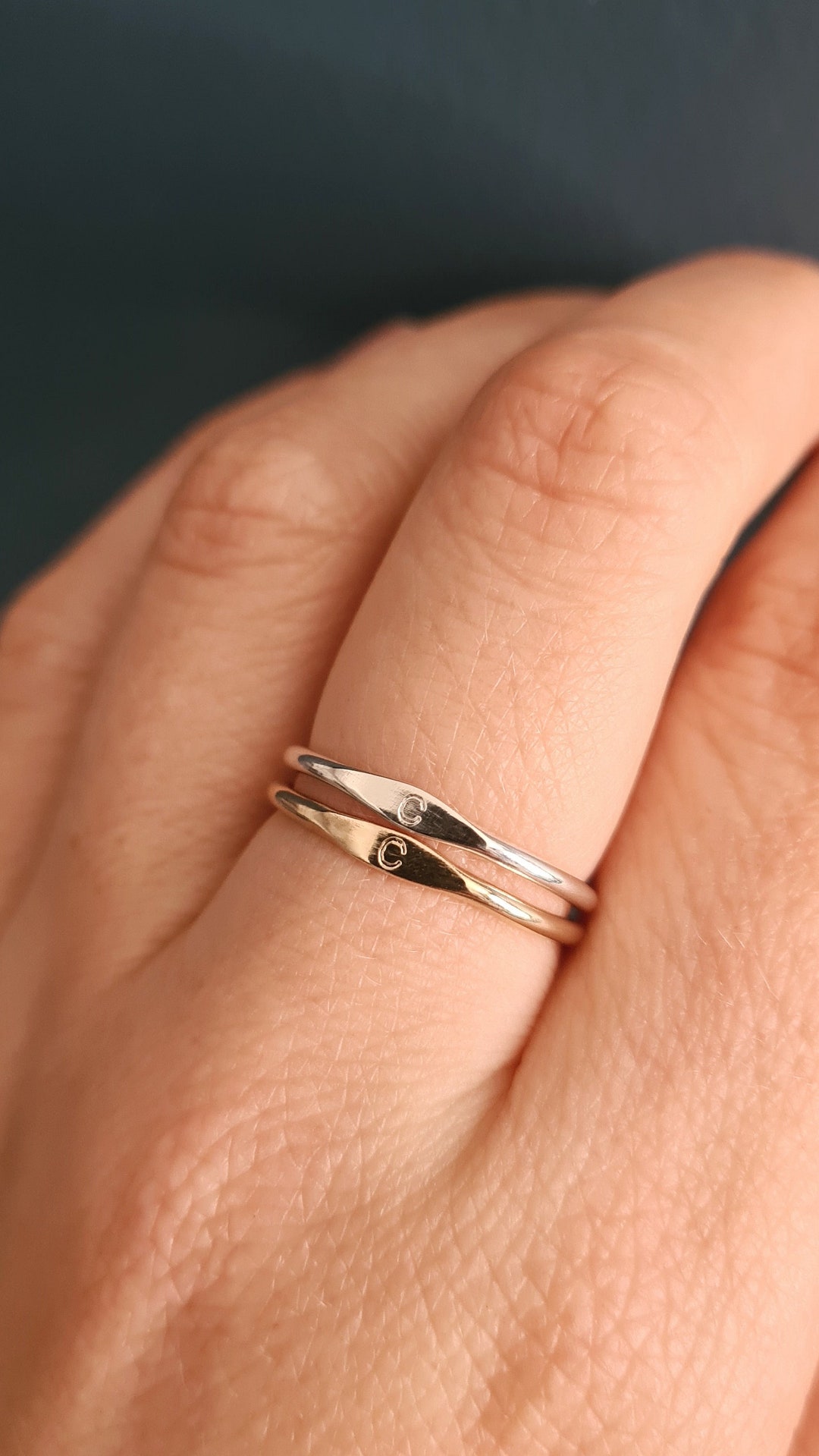 The Little Signet Ring ~ Sterling Silver or Solid 9ct Gold ~ Personalised Band, Engraved ...