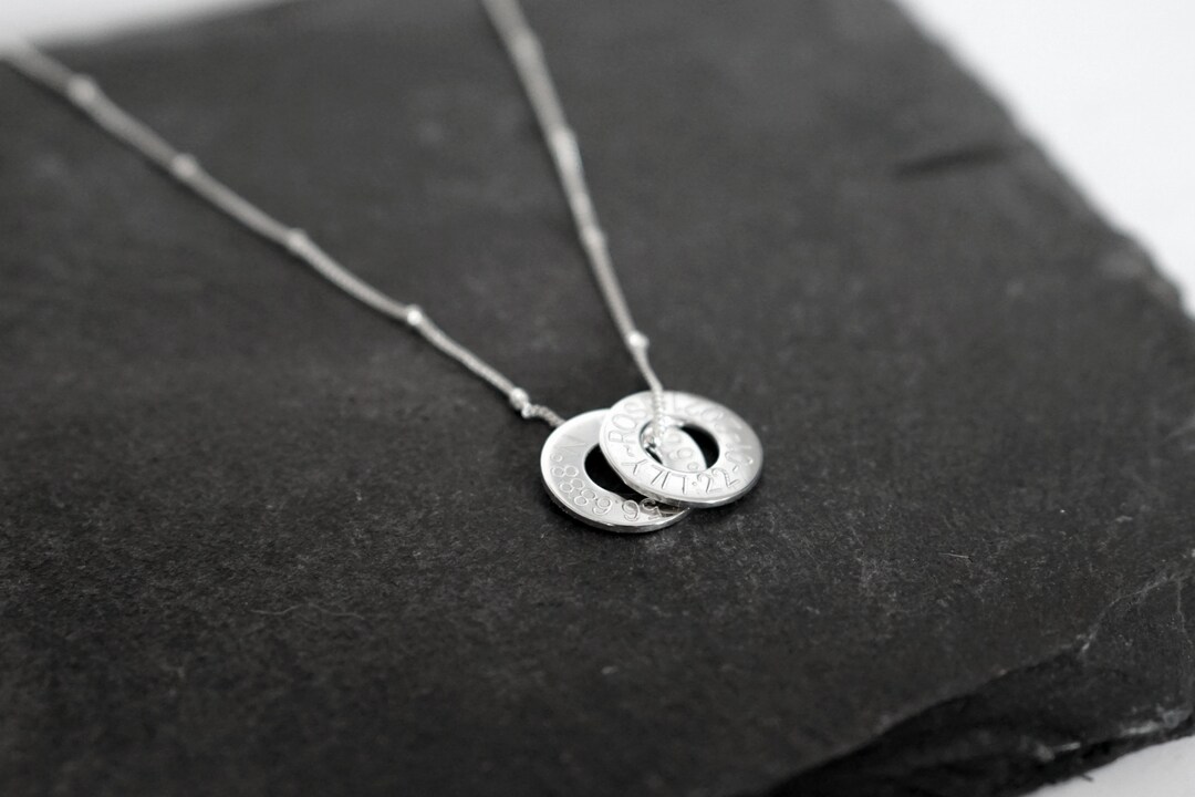 Engraved Personalised Sterling Silver Washers Necklace ~ Customised ...