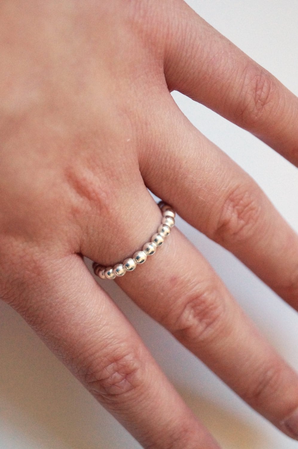 Big Beaded Band Sterling Silver Ring Statement Ring - Etsy UK