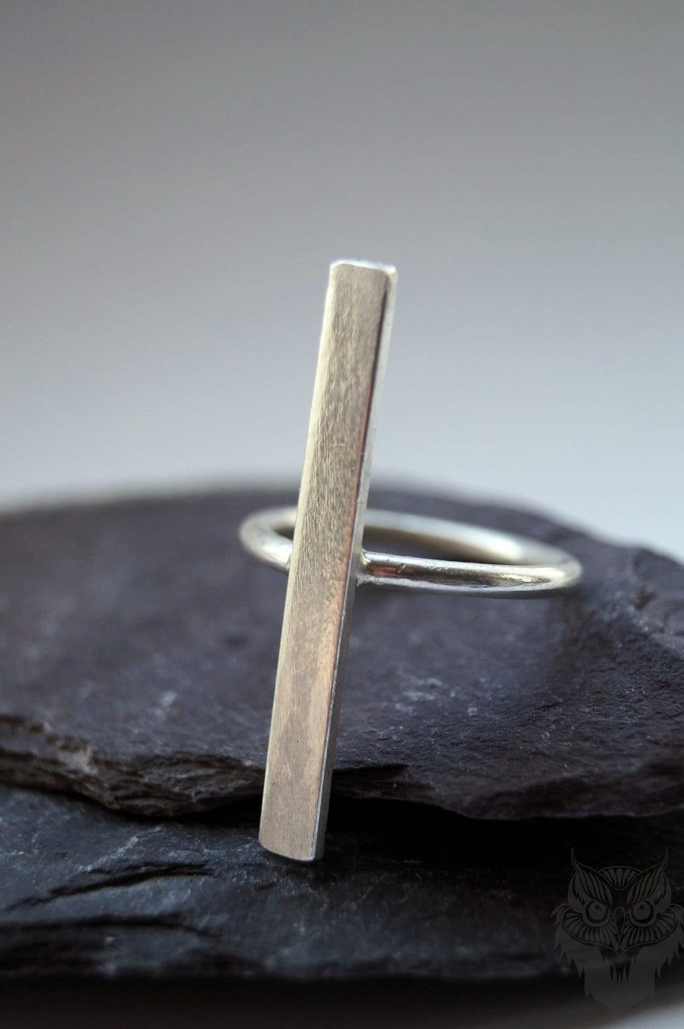 Recycled Sterling Silver Vertical Bar Ring ~ Statement Ring, Modern - Etsy