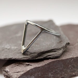 Recycled Sterling Silver Three Points Ring ~ Stacking Ring, Triangle ...
