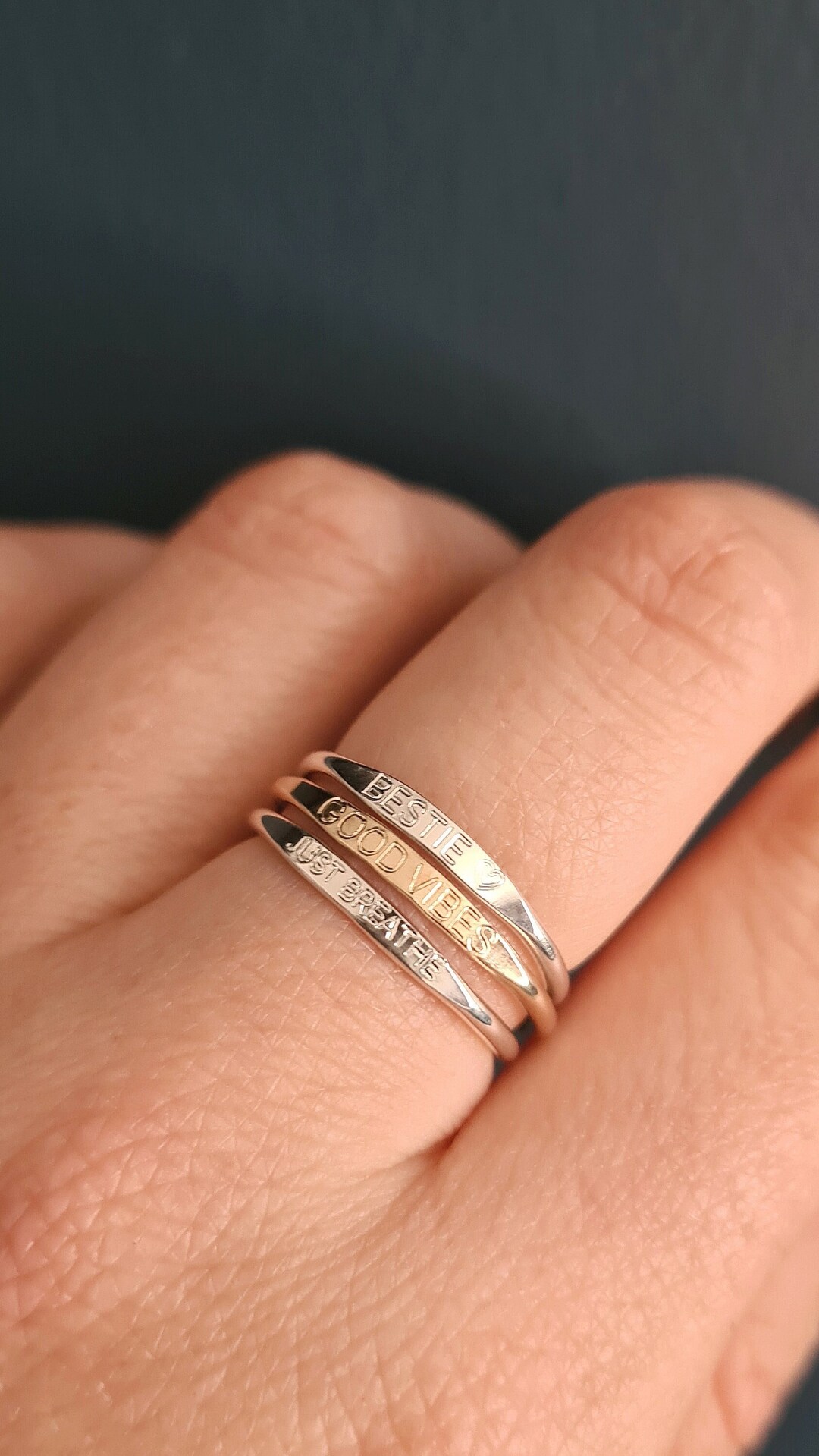 The Little Affirmation Ring ~ Sterling Silver or 9ct Gold ...