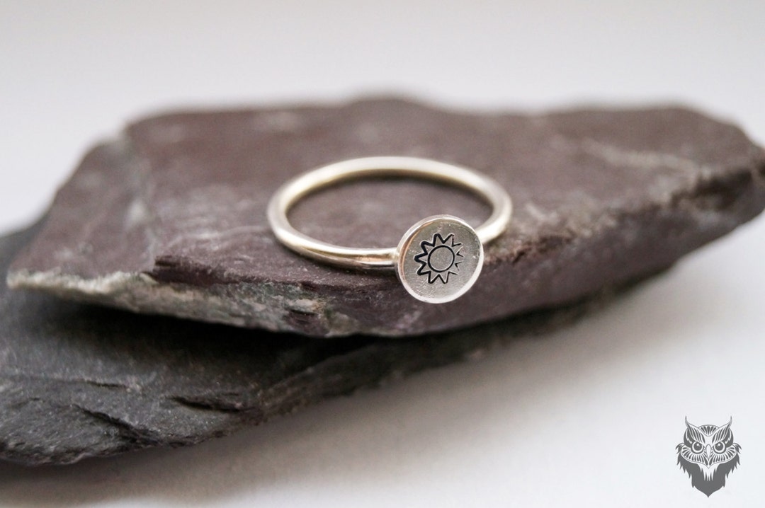 Sterling Silver Engraved Sun Ring Stamped Sterling Silver - Etsy UK
