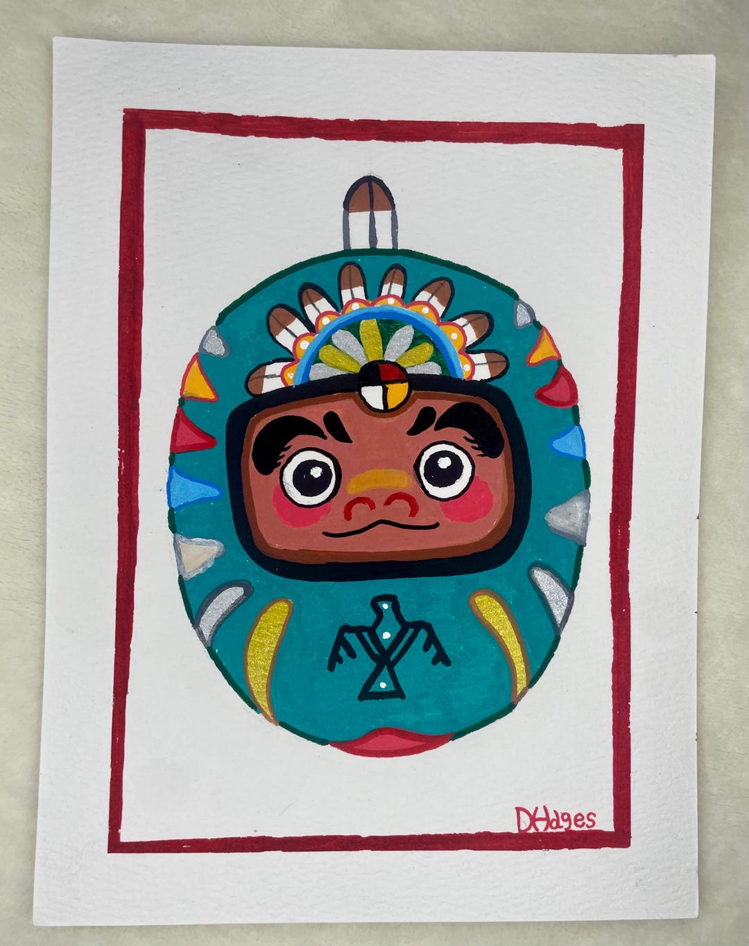 AUTHENTIC OJIBWE Dharma Chief “6 X 8” Gouache PAINTING - Etsy