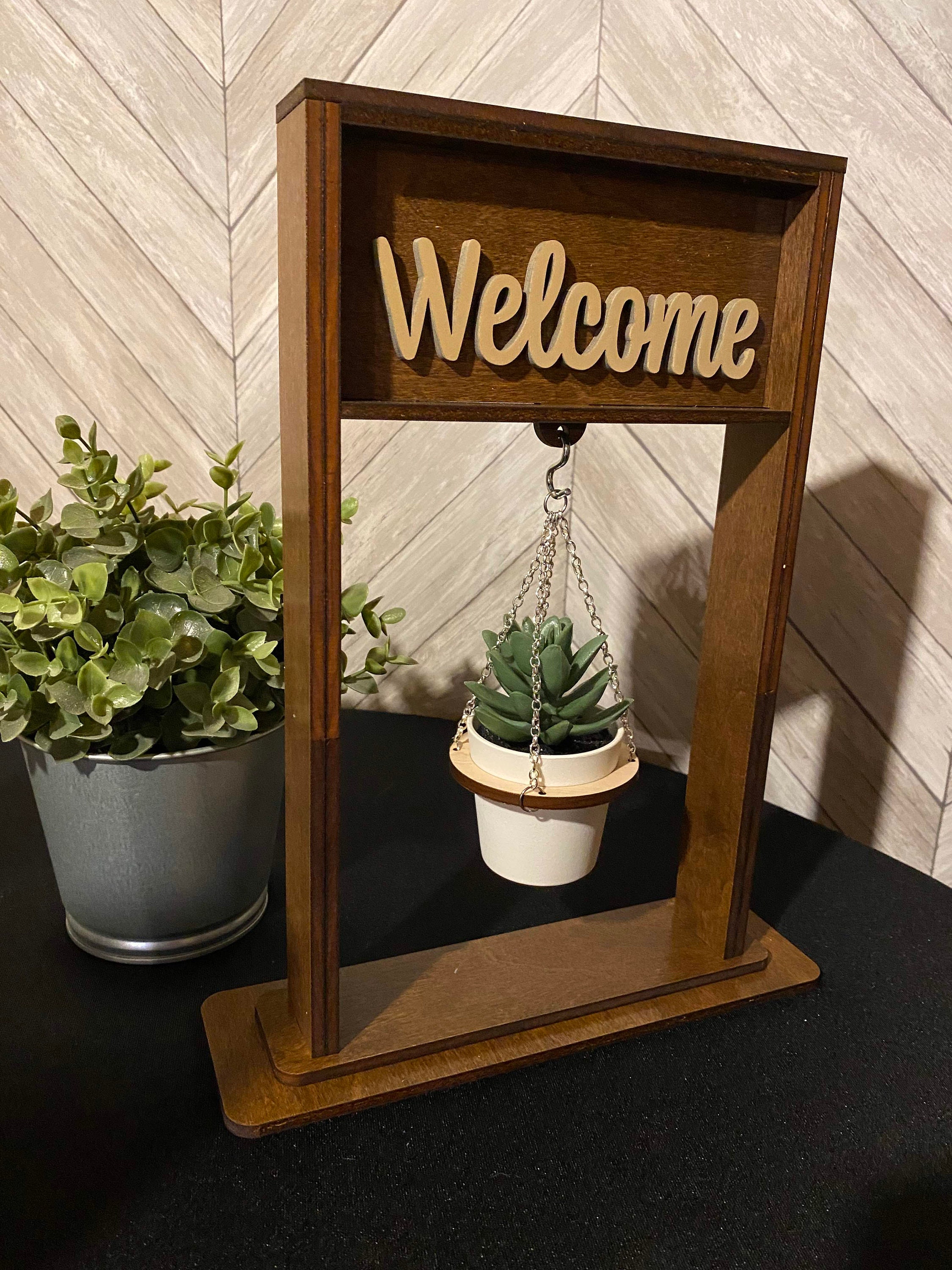 Mini Hanging Plant Welcome Sign Welcome Sign Planter | Etsy