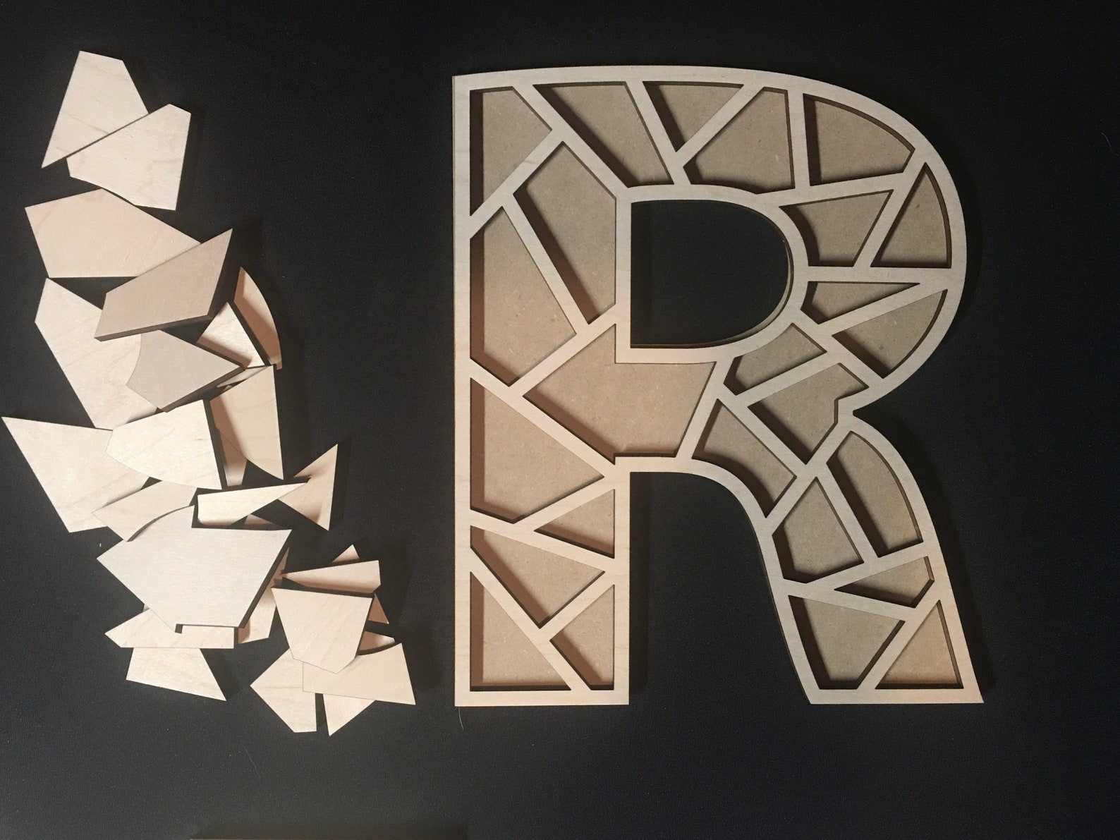 Paint Your Own Geometric Initial Letter Decor 10 | Etsy