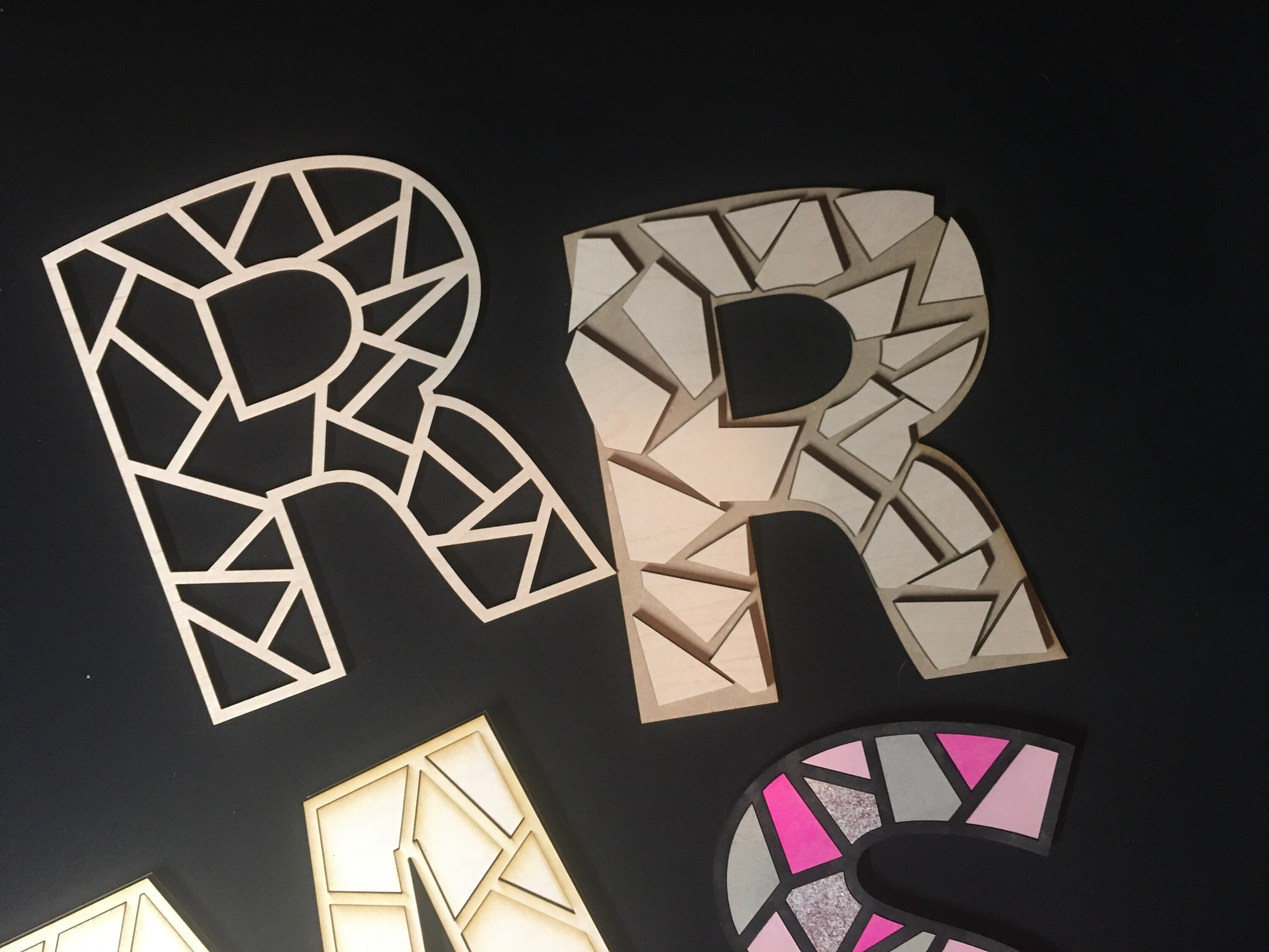 Paint Your Own Geometric Initial Letter Decor 10 | Etsy