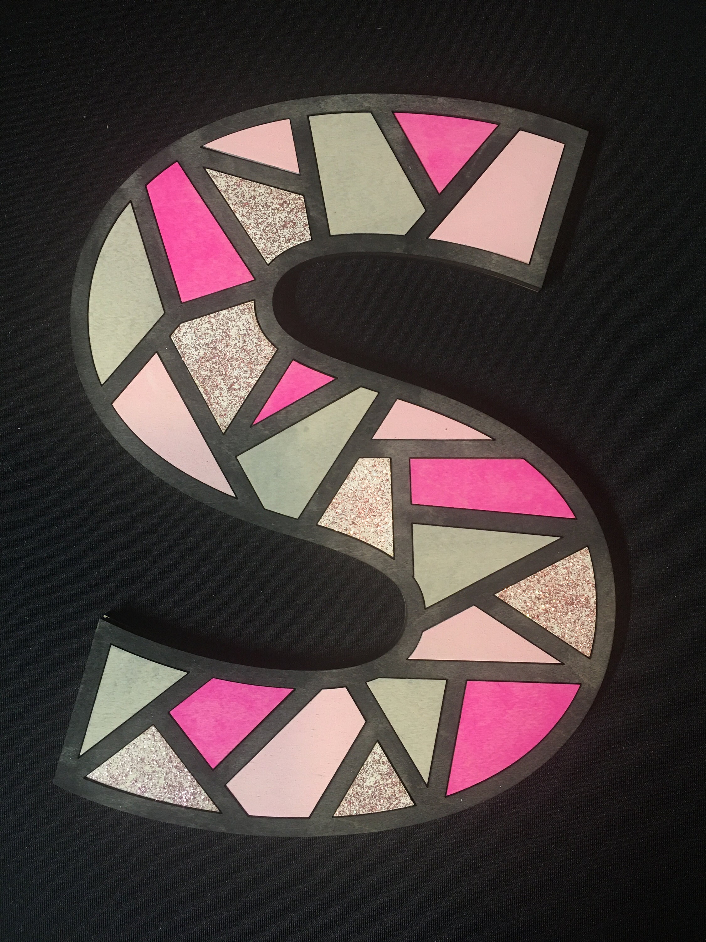 Paint Your Own Geometric Initial Letter Decor 10 | Etsy