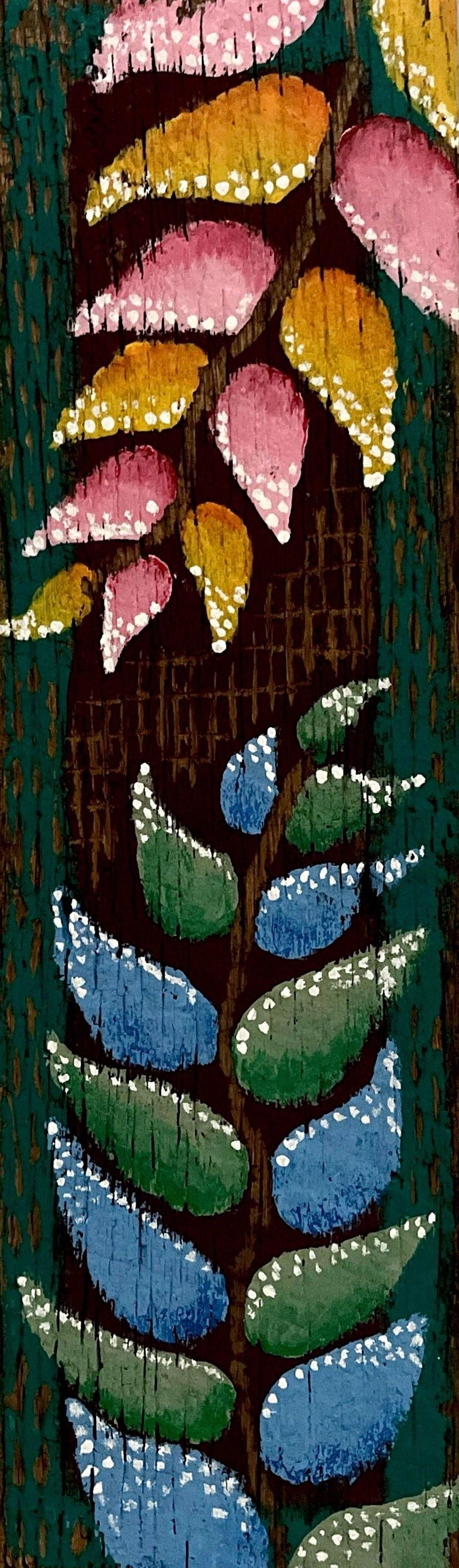Digital Print of Leaves Painting, Print of Wood Etching, Wood Carved ...