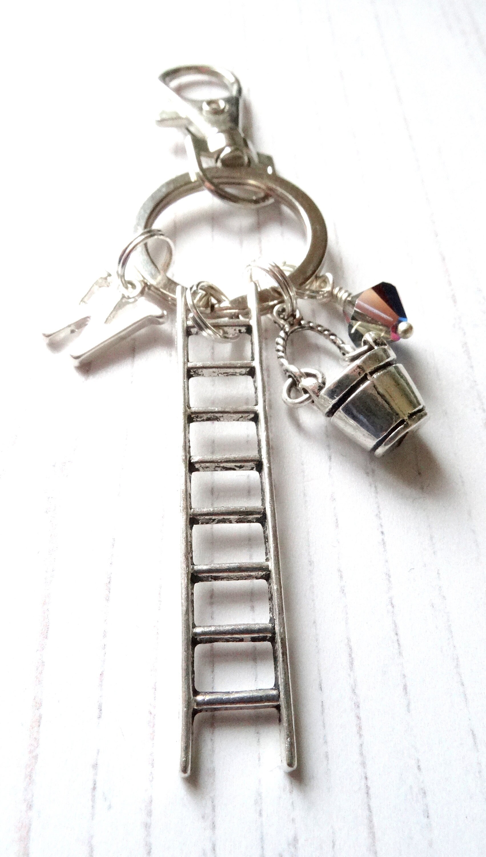 Personalised Ladder and Bucket Keyring Gift for Window | Etsy UK