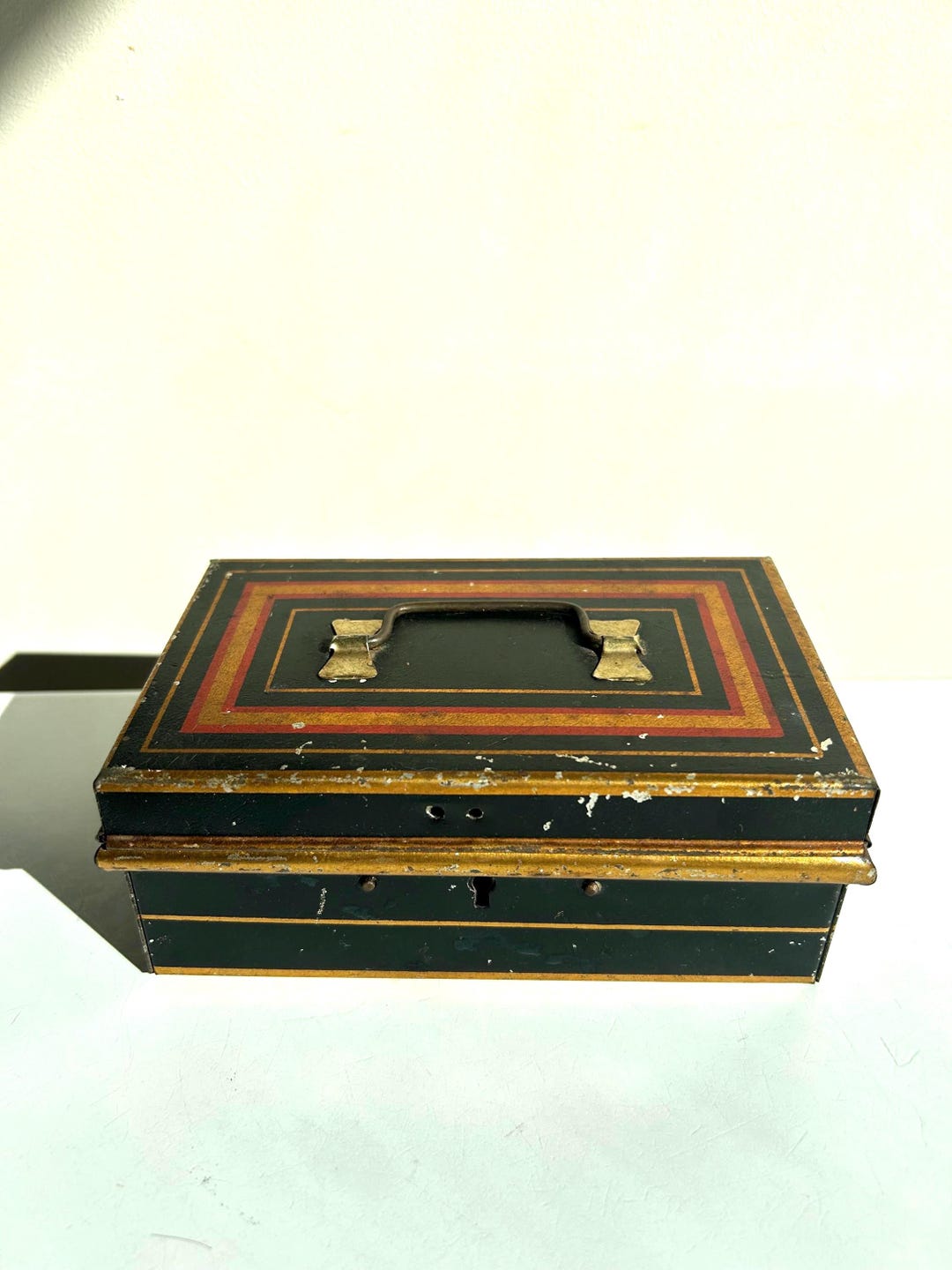Vintage Small Metal Cash Box Bankers Box - Etsy