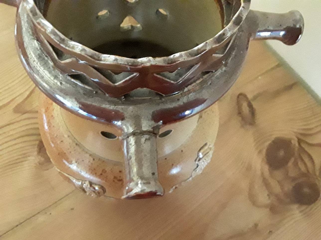 Antique Puzzle Jug Stoneware Pitcher Please Note There is Damage to ...