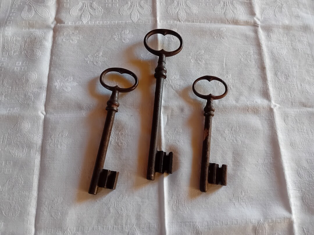 Three French Antique Chateau Door Keys - Etsy