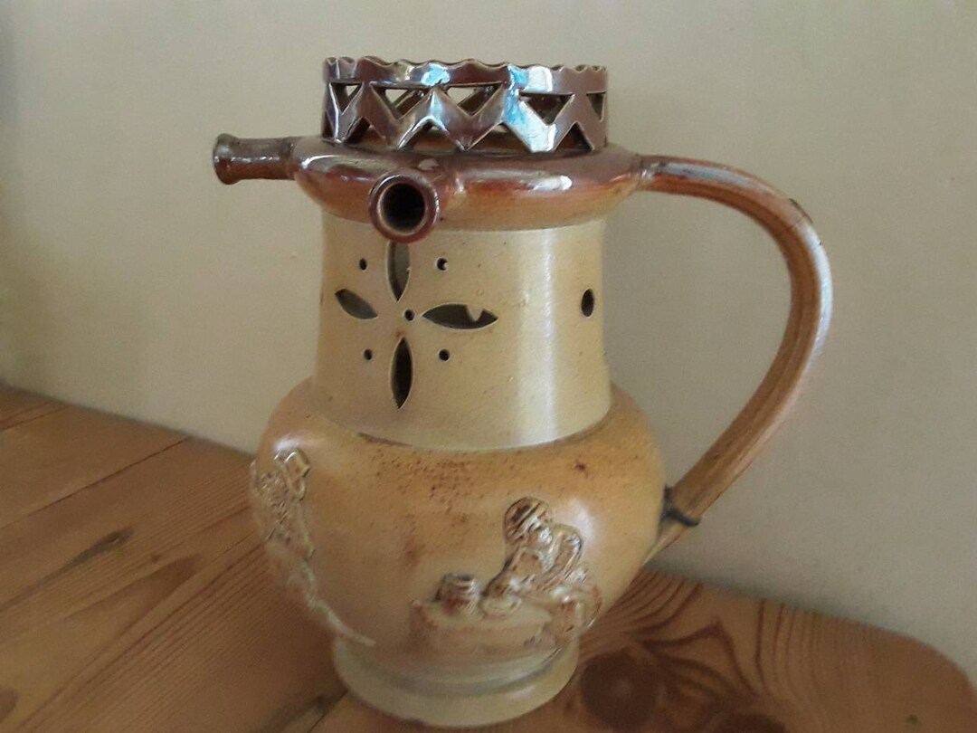 Antique Puzzle Jug Stoneware Pitcher Please Note There is Damage to ...